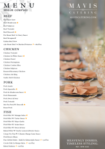 Menu - Mavis Catering