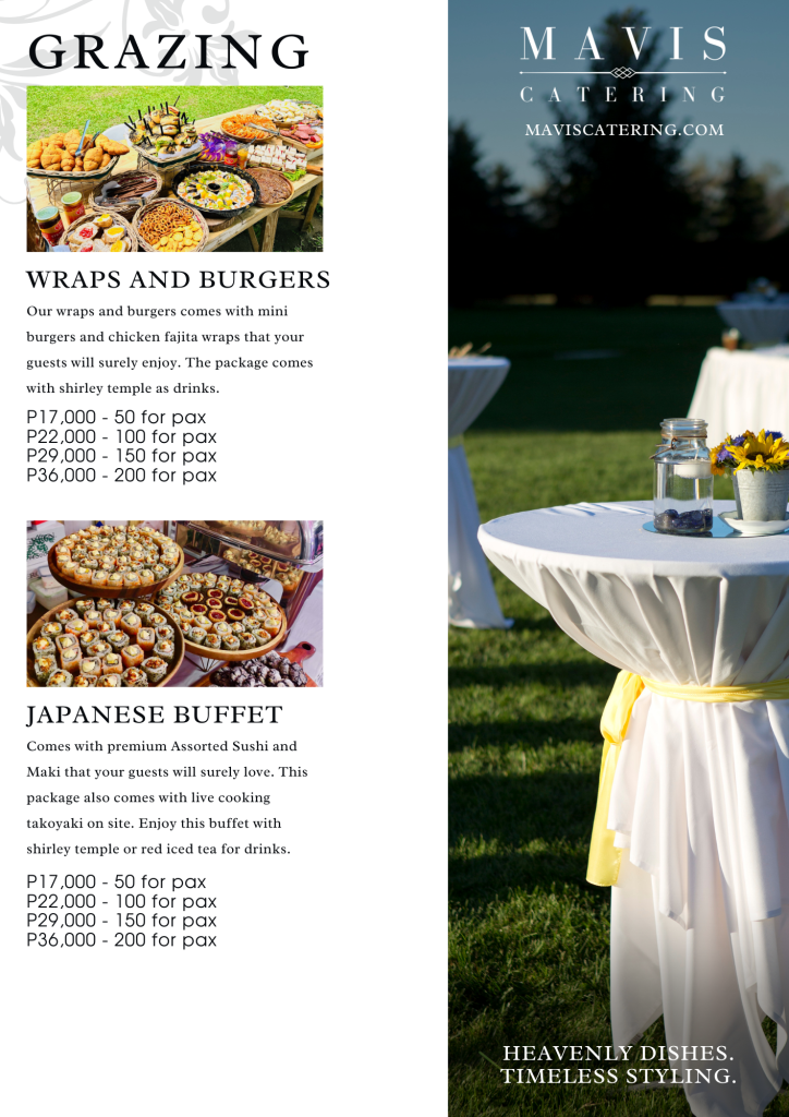 Menu - Mavis Catering